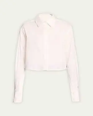 Simkhai Renata Cropped Shirt - White