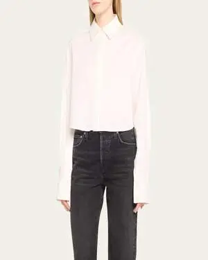 Simkhai Renata Cropped Shirt - White