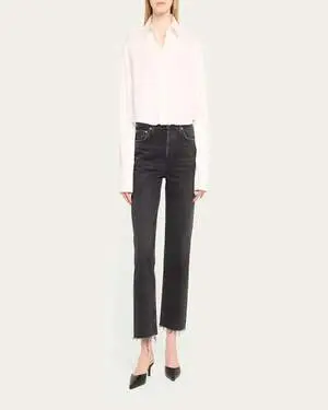 Simkhai Renata Cropped Shirt - White