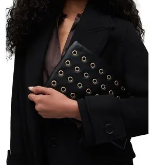 ALLSAINTS Bettina Eyelet Leather Clutch