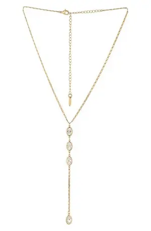 Ettika Cubic Zirconia Y-necklace - Gold