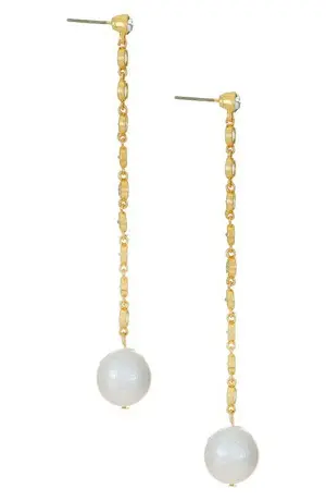 Ettika Freshwater Pearl & Cubic Zirconia Drop Earrings