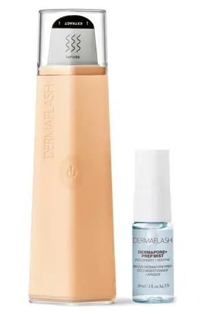 DERMAFLASH Dermapore+ Ultrasonic Pore Extractor + Skincare Infuser - Peach Fuzz