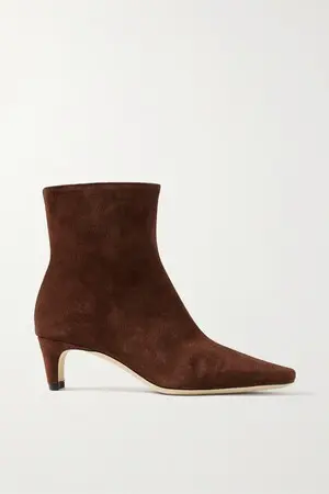 Staud Wally Suede Ankle Boots - Brown