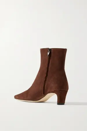 Staud Wally Suede Ankle Boots - Brown