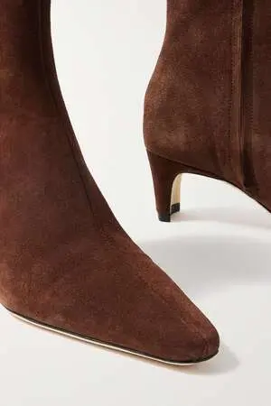 Staud Wally Suede Ankle Boots - Brown