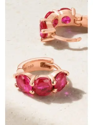 Ileana Makri 18-karat Rose Ruby Hoop Earrings