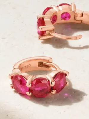 Ileana Makri 18-karat Rose Ruby Hoop Earrings