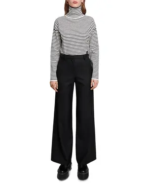 Maje Pimano Flare Leg Trousers - Black