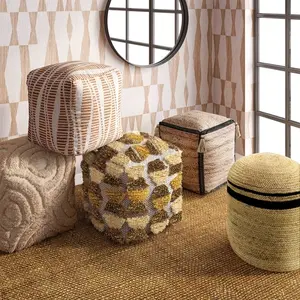 TOV FURNITURE Sawyer Tufted Pouf