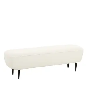 TOV FURNITURE Denise Boucle Bench - Cream