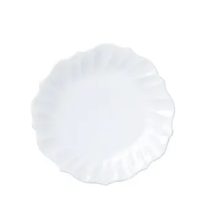 VIETRI Incanto Ruffle Stoneware Dinner Plate - White