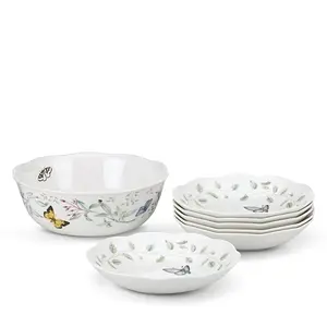 LENOX Butterfly Meadow 7-piece Pasta/salad Set - White
