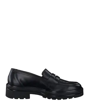 Paul Green Samone Patent Leather Loafer Flats - Black Brush Leather