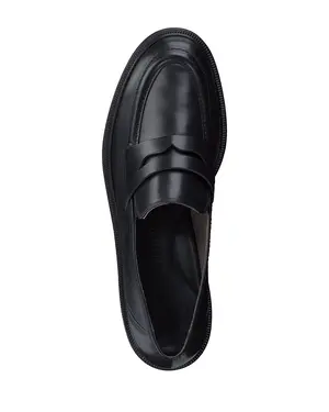 Paul Green Samone Patent Leather Loafer Flats - Black Brush Leather