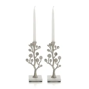 Michael Aram Botanical Leaf Candlesticks - Nickel Plate