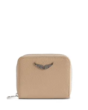 Zadig&Voltaire Mini Grained Leather Zip Wallet - Clay