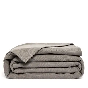 Frette Cotton Geometrics Bedspread, Queen Exclusive - Slate Grey