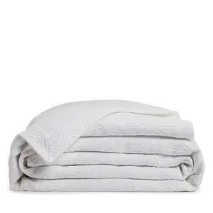 Frette Cotton Geometrics Bedspread, Queen Exclusive - White
