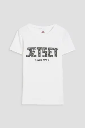 JETSET Printed Cotton-blend T-shirt - White