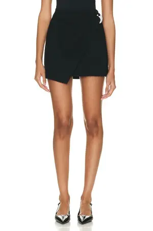 Simkhai Ebony Wrap Mini Skirt - Black