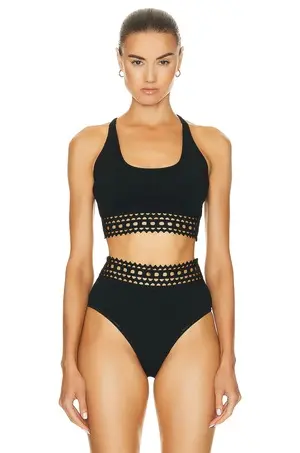 Alaïa Vienne Bra Top In Black - Noir Alaia