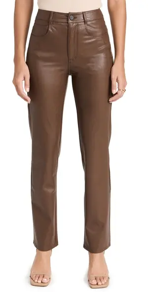 Paige Stella Faux Leather Straight Leg Jeans