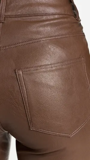 Paige Stella Faux Leather Straight Leg Jeans