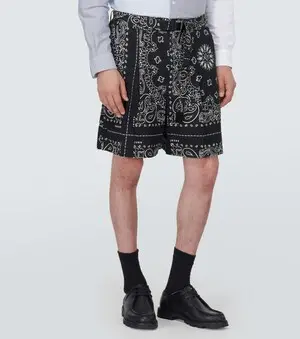 Sacai Bandana Cotton Poplin Shorts