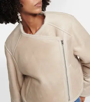 Isabel Marant Ostya Shearling-lined Leather Biker Jacket