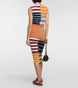 Marni Striped Wool Midi Dress