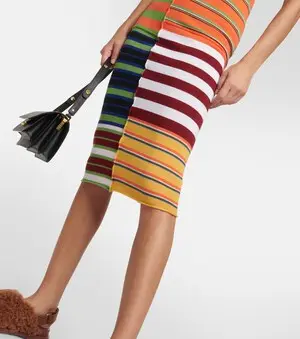 Marni Striped Wool Midi Dress