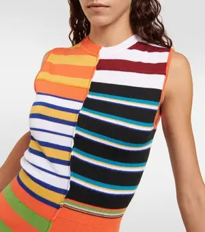 Marni Striped Wool Midi Dress