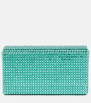 Amina Muaddi Paloma Micro Embellished Clutch - Green
