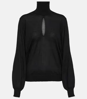 TOM FORD Cutout Cashmere And Silk Turtleneck Sweater