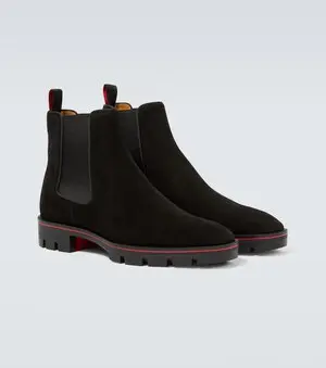 CHRISTIAN LOUBOUTIN Alpinosol Suede Chelsea Boots - Black