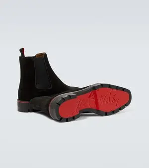 CHRISTIAN LOUBOUTIN Alpinosol Suede Chelsea Boots - Black
