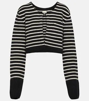 Khaite Calix Striped Cashmere-blend Cardigan