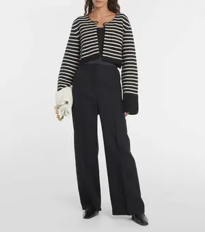 Khaite Calix Striped Cashmere-blend Cardigan