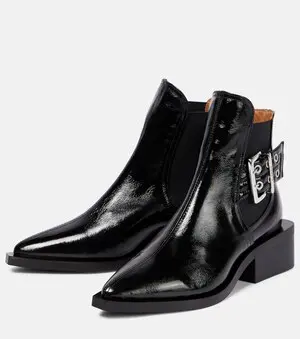 GANNI Faux-leather Chelsea Boots