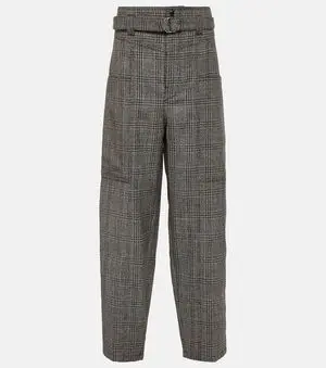 TOD'S Checked High-rise Trousers