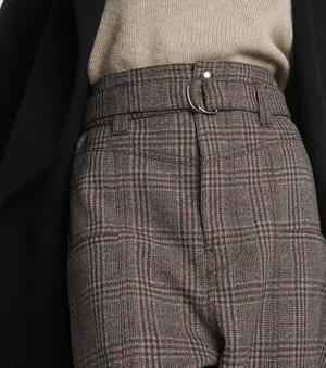 TOD'S Checked High-rise Trousers
