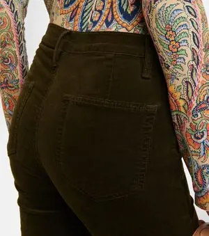 FRAME Le Slim Palazzo Corduroy Pants - Green