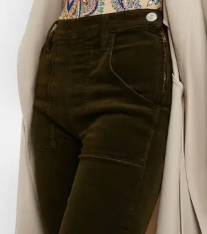 FRAME Le Slim Palazzo Corduroy Pants - Green