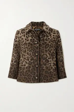 Dolce & Gabbana Wool-blend Leopard-jacquard Jacket
