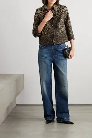 Dolce & Gabbana Wool-blend Leopard-jacquard Jacket