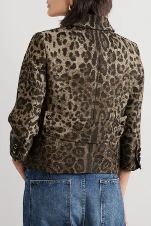Dolce & Gabbana Wool-blend Leopard-jacquard Jacket