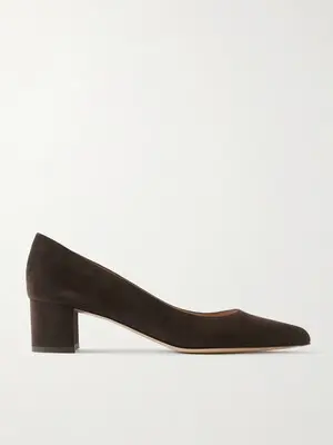 GIANVITO ROSSI Piper 45 Suede Pumps - Brown