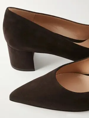 GIANVITO ROSSI Piper 45 Suede Pumps - Brown
