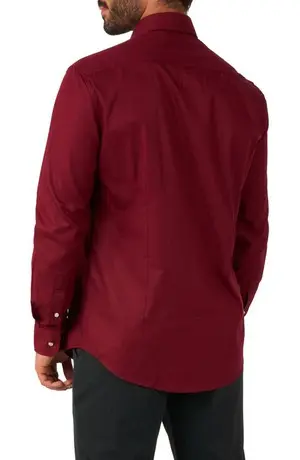 Opposuits Blazing Burgundy Solid Button-up Shirt